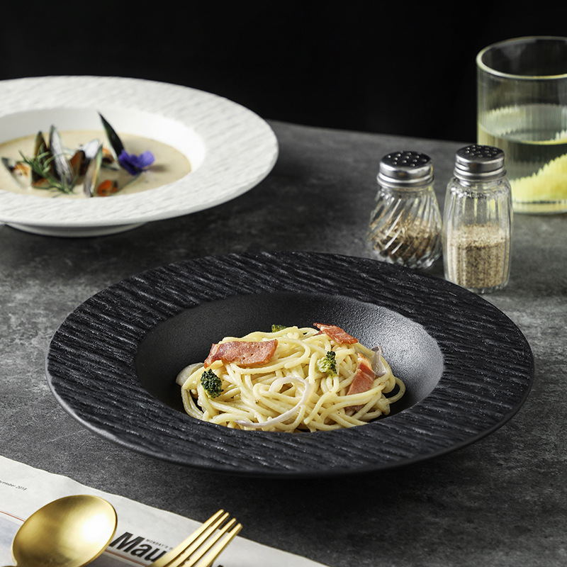 ceramic straw hat plate western soup plate italian pasta dish household ...