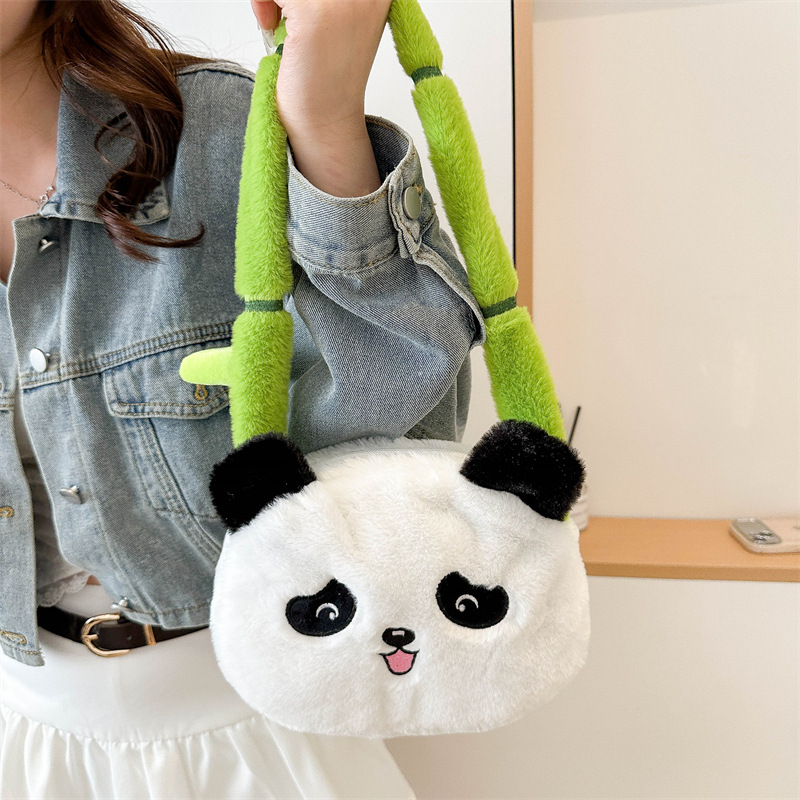 new panda plush portable messenger bag prize claw doll panda doll ...